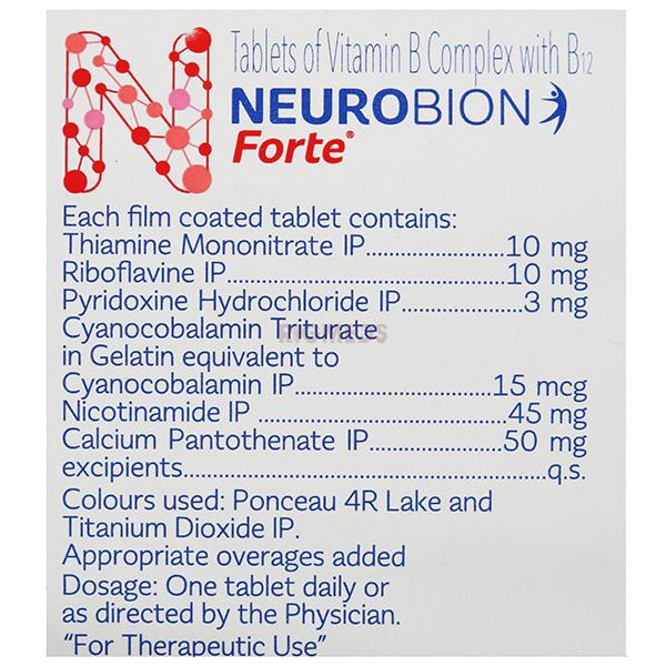 Buy Neurobion Forte Tablet online at Best Price in India | Rigmeds
